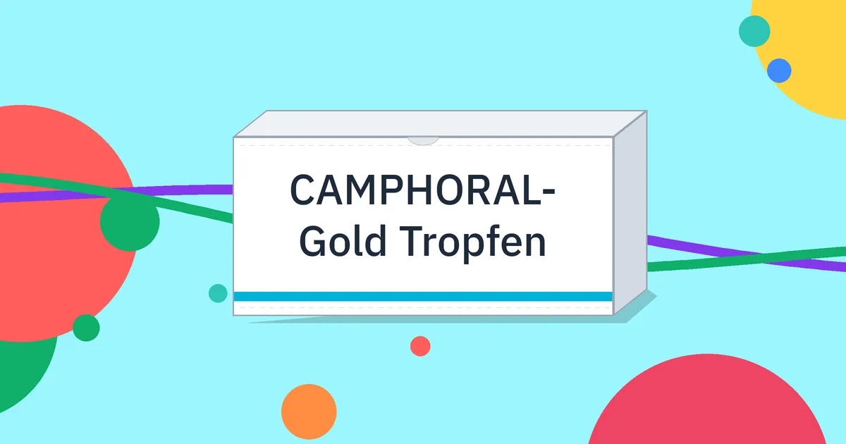 Symbolbild: Packung mit der Aufschrift CAMPHORAL-Gold Tropfen (PZN 00216237) – Verfügbarkeit und Bezug in Apotheken in Frankfurt am Main