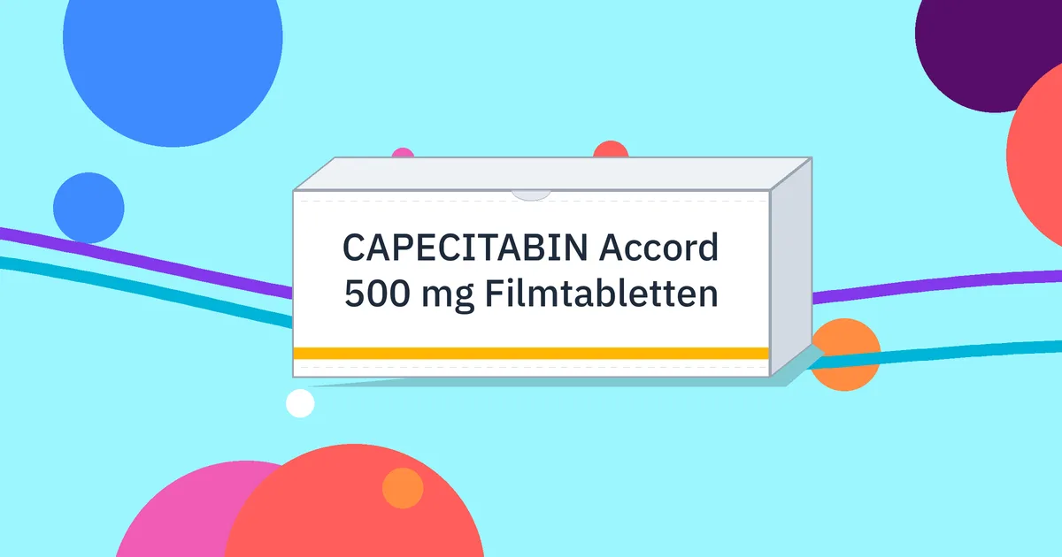 Symbolbild: Packung mit der Aufschrift CAPECITABIN Accord 500 mg Filmtabletten (PZN 16749964) – Verfügbarkeit und Bezug in Apotheken in Frankfurt am Main