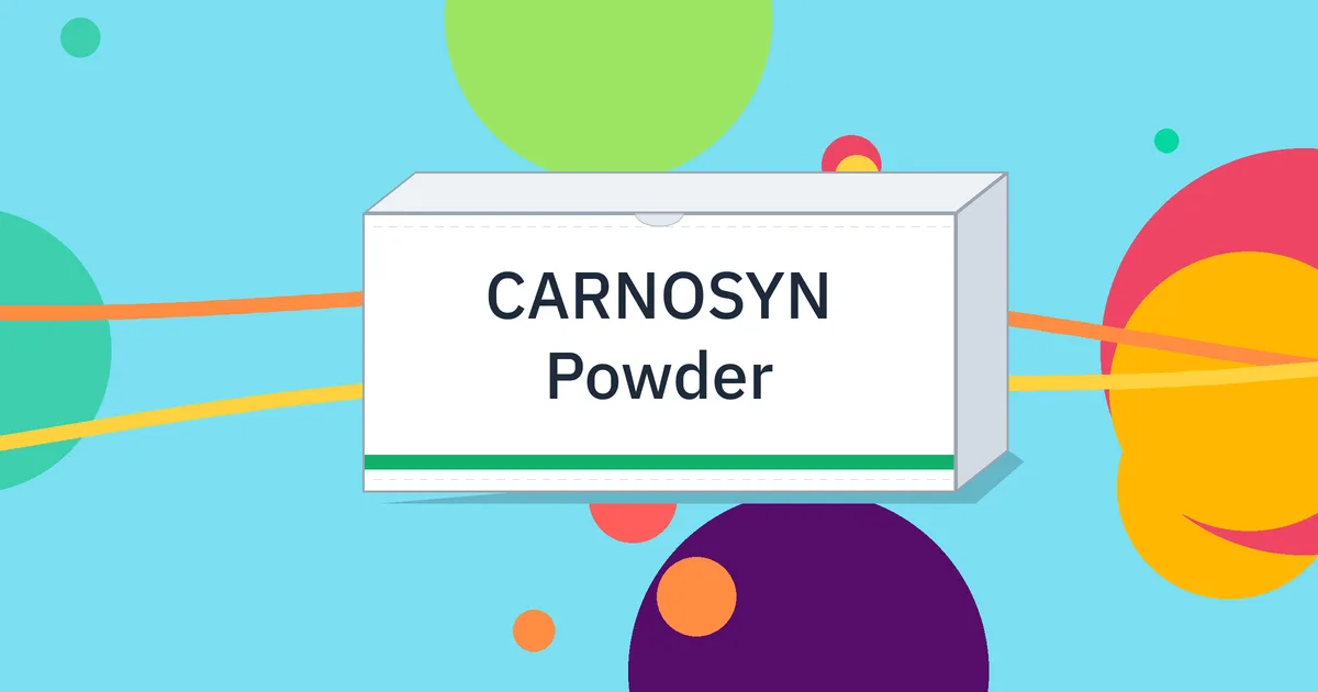 Symbolbild: Packung mit der Aufschrift CARNOSYN Powder (PZN 10946155) – Verfügbarkeit und Bezug in Apotheken in Frankfurt am Main