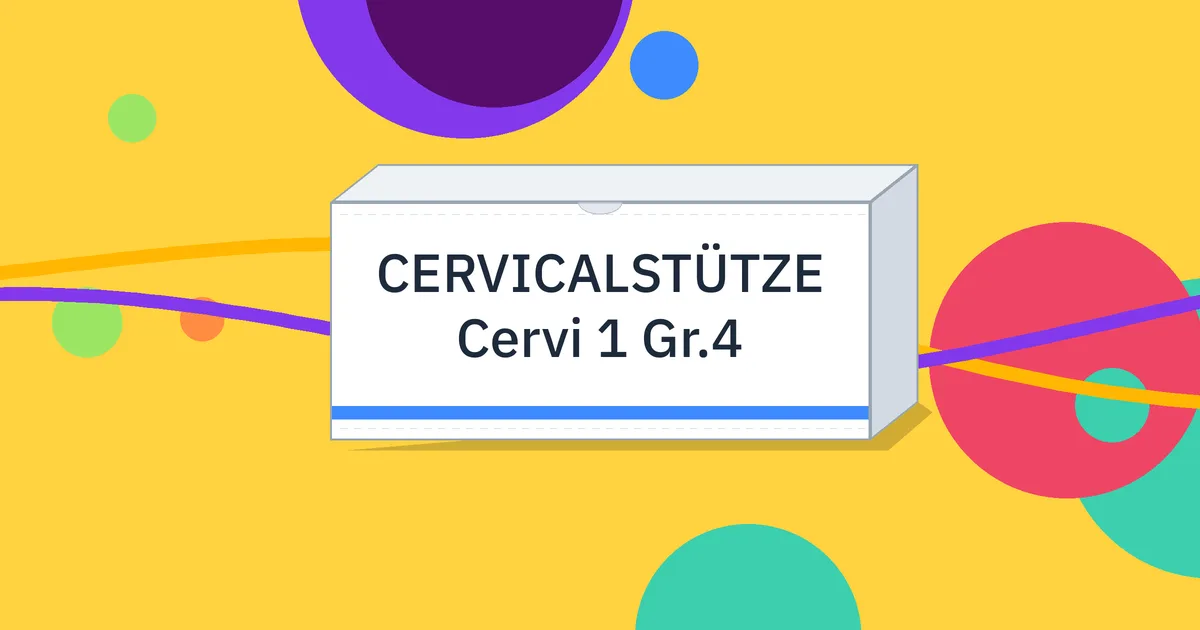 Symbolbild: Packung mit der Aufschrift CERVICALSTÜTZE Cervi 1 Gr.4 (PZN 05042693) – Verfügbarkeit und Bezug in Apotheken in Frankfurt am Main