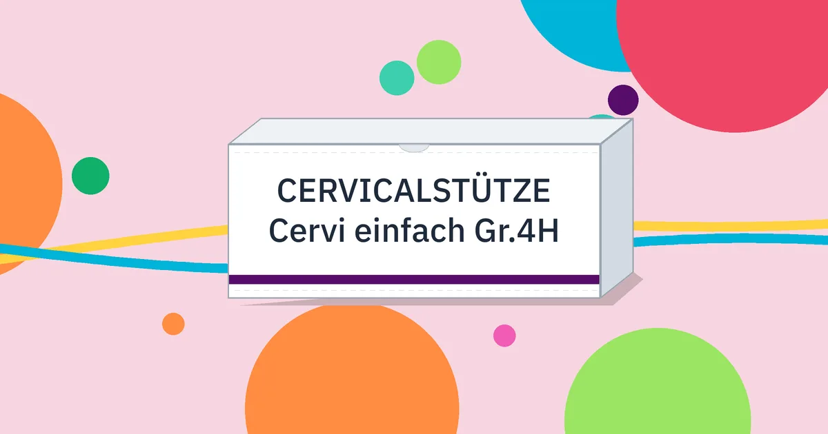 Symbolbild: Packung mit der Aufschrift CERVICALSTÜTZE Cervi einfach Gr.4H (PZN 05042121) – Verfügbarkeit und Bezug in Apotheken in Frankfurt am Main