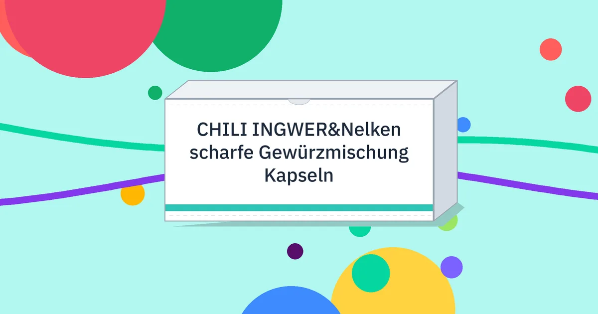 Symbolbild: Packung mit der Aufschrift CHILI INGWER&Nelken scharfe Gewürzmischung Kapseln (PZN 19554379) – Verfügbarkeit und Bezug in Apotheken in Frankfurt am Main