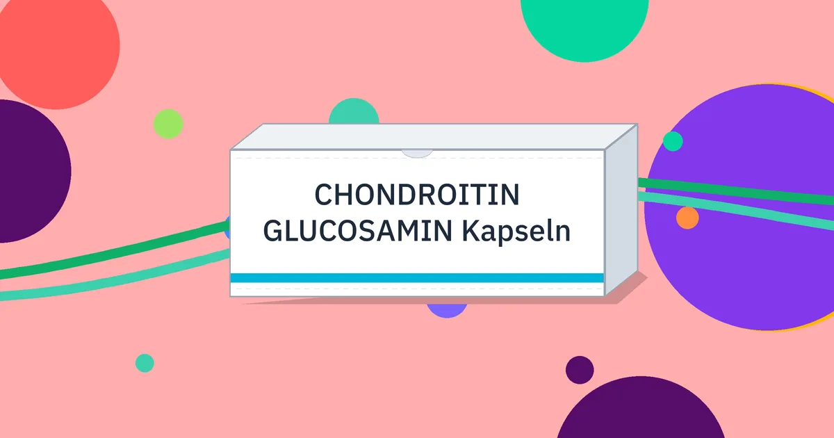 Symbolbild: Packung mit der Aufschrift CHONDROITIN GLUCOSAMIN Kapseln (PZN 03435483) – Verfügbarkeit und Bezug in Apotheken in Frankfurt am Main