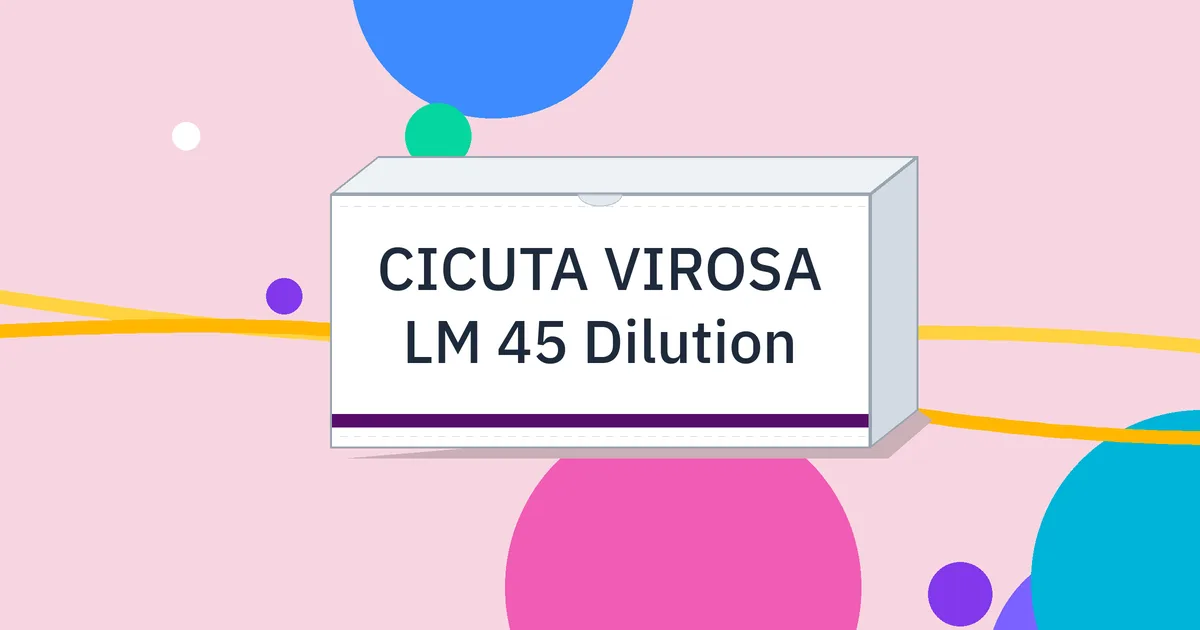 Symbolbild: Packung mit der Aufschrift CICUTA VIROSA LM 45 Dilution (PZN 12818912) – Verfügbarkeit und Bezug in Apotheken in Frankfurt am Main