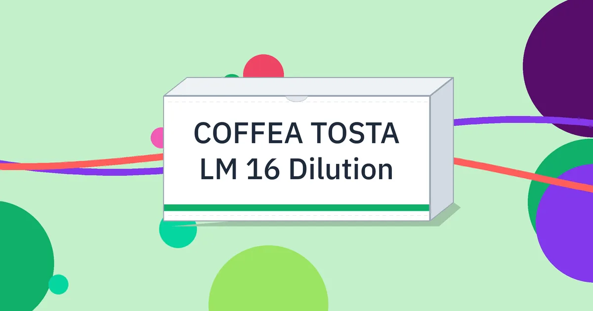 Symbolbild: Packung mit der Aufschrift COFFEA TOSTA LM 16 Dilution (PZN 12831350) – Verfügbarkeit und Bezug in Apotheken in Frankfurt am Main