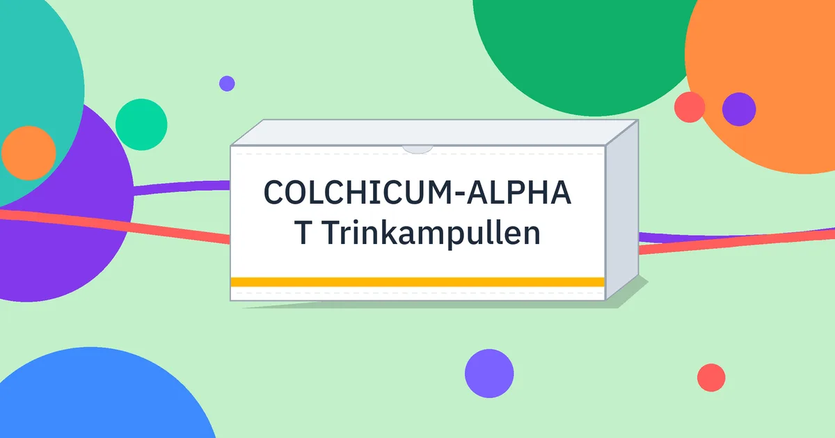 Symbolbild: Packung mit der Aufschrift COLCHICUM-ALPHA T Trinkampullen (PZN 10222960) – Verfügbarkeit und Bezug in Apotheken in Frankfurt am Main