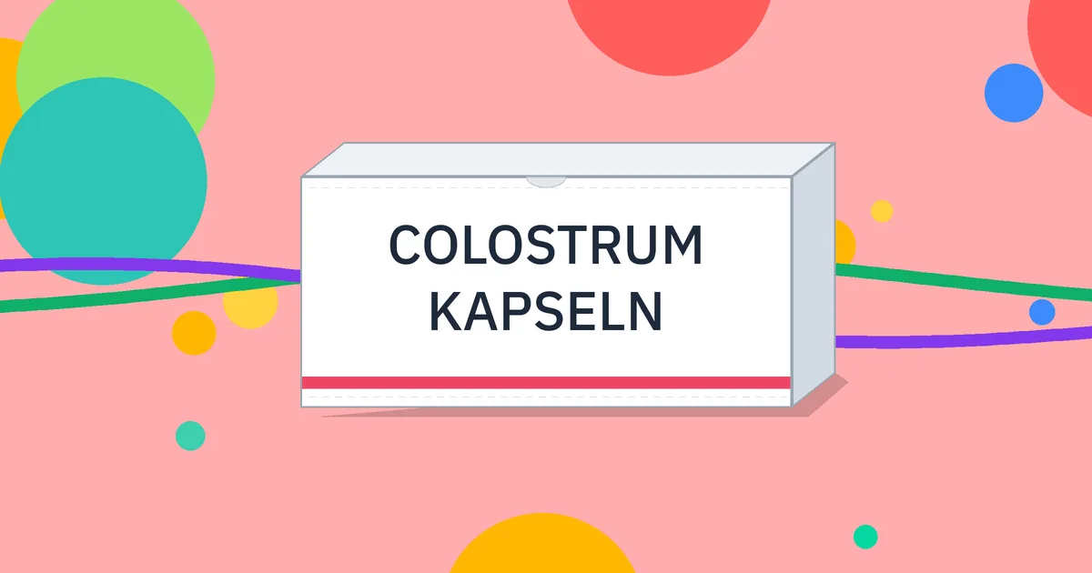 Symbolbild: Packung mit der Aufschrift COLOSTRUM KAPSELN (PZN 16876220) – Verfügbarkeit und Bezug in Apotheken in Frankfurt am Main