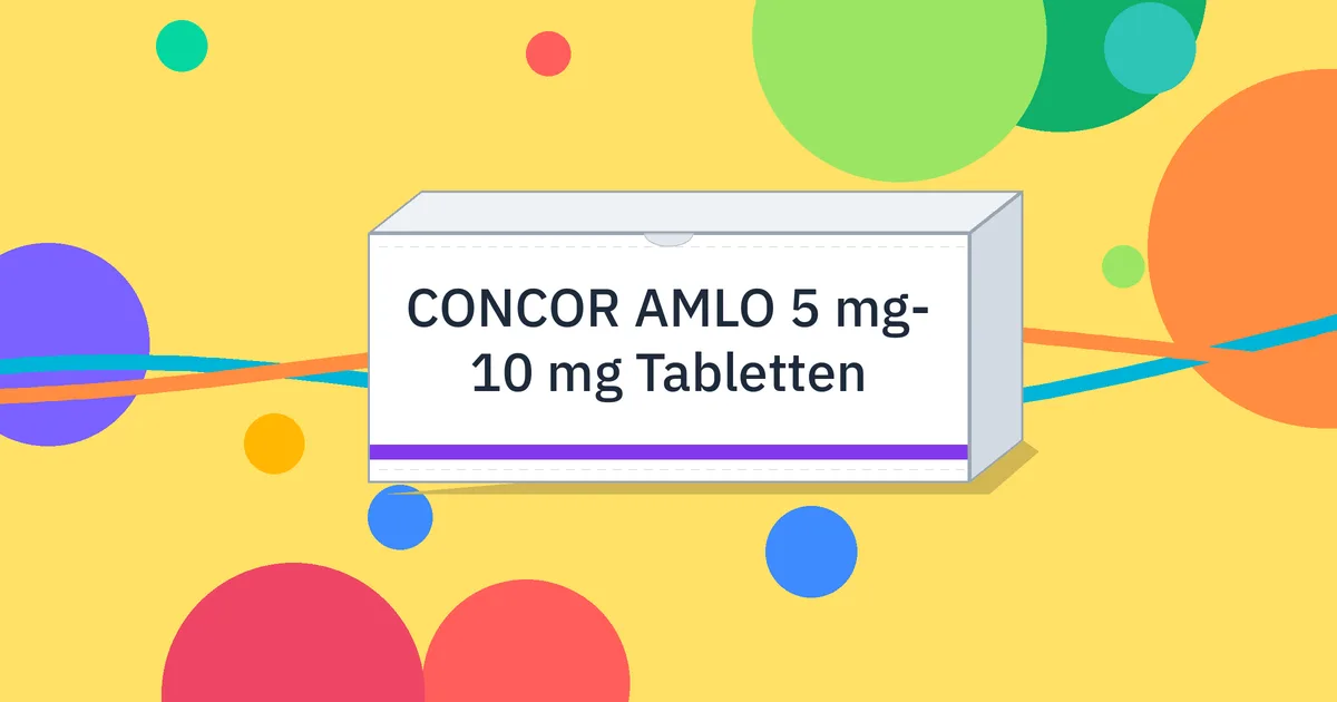 Symbolbild: Packung mit der Aufschrift CONCOR AMLO 5 mg-10 mg Tabletten (PZN 16685721) – Verfügbarkeit und Bezug in Apotheken in Frankfurt am Main