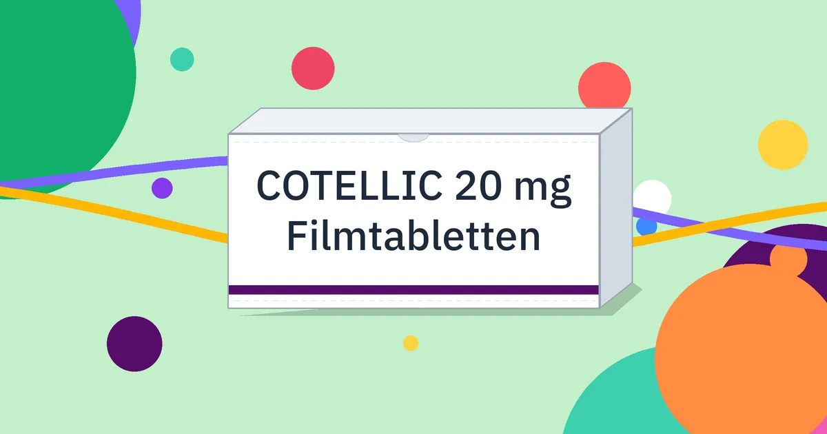 Symbolbild: Packung mit der Aufschrift COTELLIC 20 mg Filmtabletten (PZN 19402391) – Verfügbarkeit und Bezug in Apotheken in Frankfurt am Main