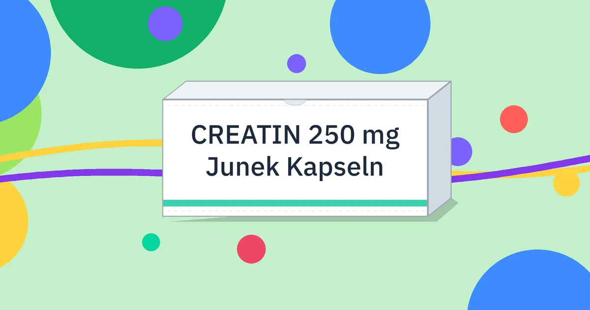 Symbolbild: Packung mit der Aufschrift CREATIN 250 mg Junek Kapseln (PZN 09325229) – Verfügbarkeit und Bezug in Apotheken in Frankfurt am Main