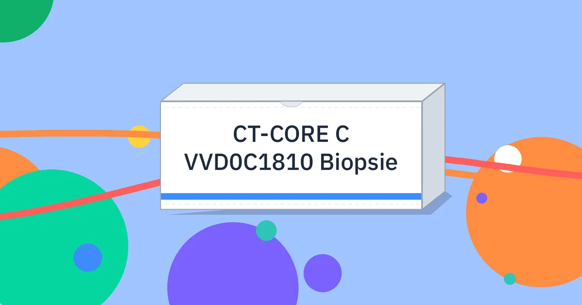 Symbolbild: Packung mit der Aufschrift CT-CORE C VVD0C1810 Biopsie (PZN 19250225) – Verfügbarkeit und Bezug in Apotheken in Frankfurt am Main