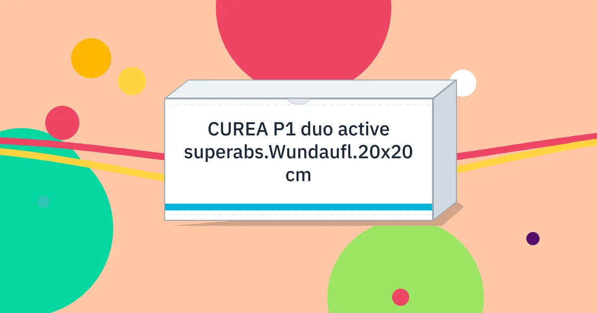 Symbolbild: Packung mit der Aufschrift CUREA P1 duo active superabs.Wundaufl.20x20 cm (PZN 16005206) – Verfügbarkeit und Bezug in Apotheken in Frankfurt am Main