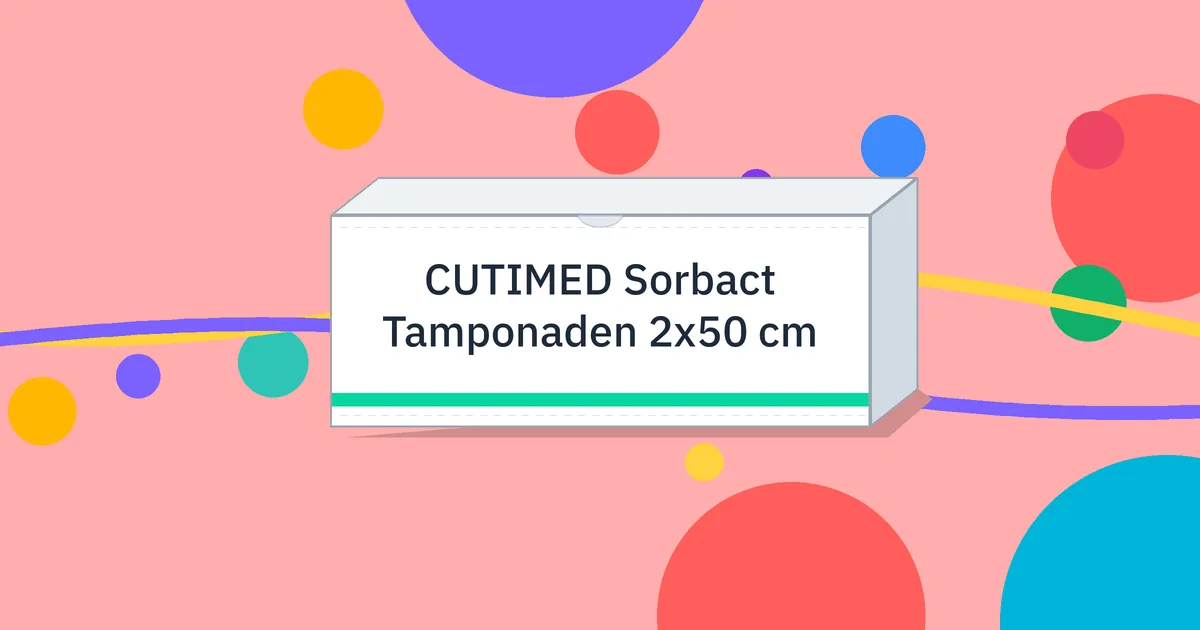 Symbolbild: Packung mit der Aufschrift CUTIMED Sorbact Tamponaden 2x50 cm (PZN 12505946) – Verfügbarkeit und Bezug in Apotheken in Frankfurt am Main
