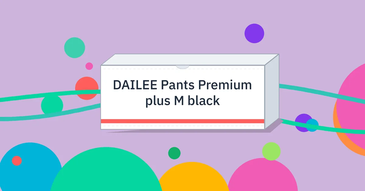 Symbolbild: Packung mit der Aufschrift DAILEE Pants Premium plus M black (PZN 19984269) – Verfügbarkeit und Bezug in Apotheken in Frankfurt am Main