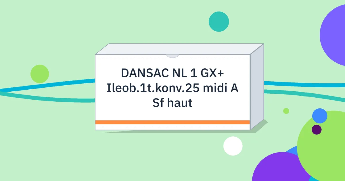 Symbolbild: Packung mit der Aufschrift DANSAC NL 1 GX+ Ileob.1t.konv.25 midi A Sf haut (PZN 10919856) – Verfügbarkeit und Bezug in Apotheken in Frankfurt am Main