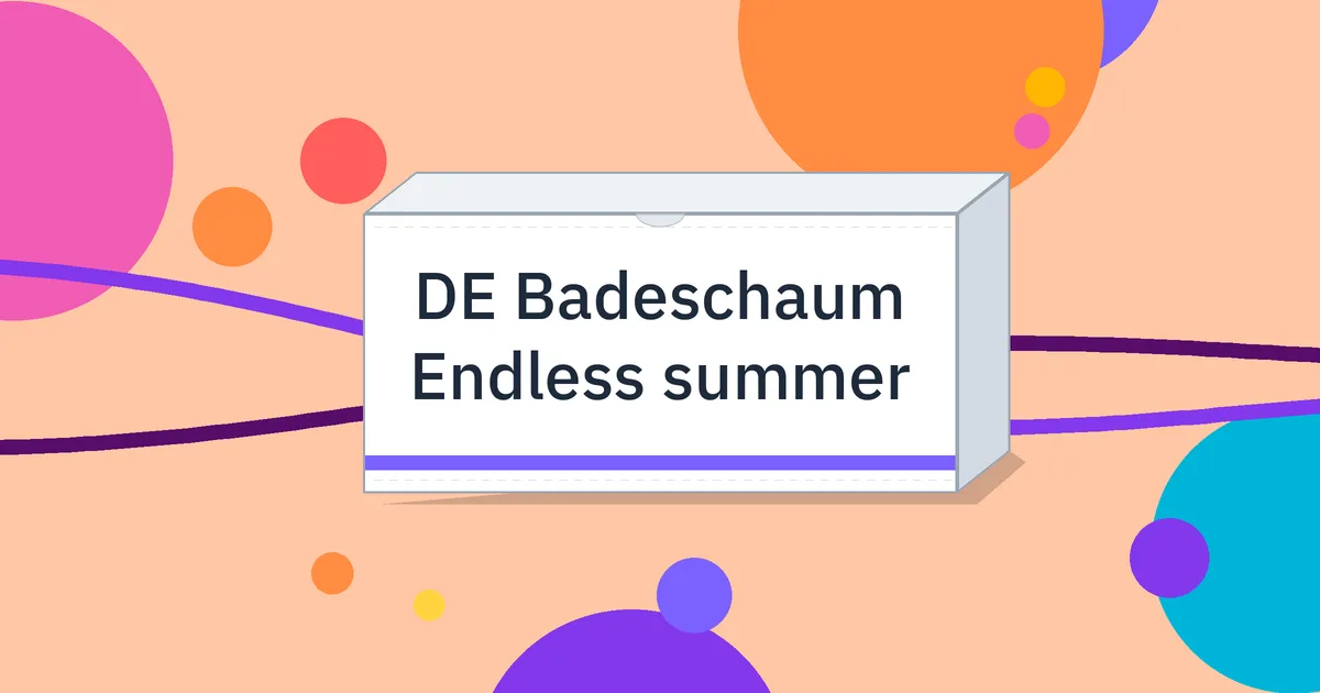 Symbolbild: Packung mit der Aufschrift DE Badeschaum Endless summer (PZN 18387554) – Verfügbarkeit und Bezug in Apotheken in Frankfurt am Main
