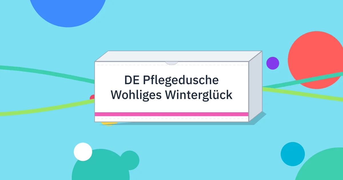 Symbolbild: Packung mit der Aufschrift DE Pflegedusche Wohliges Winterglück (PZN 16697204) – Verfügbarkeit und Bezug in Apotheken in Frankfurt am Main