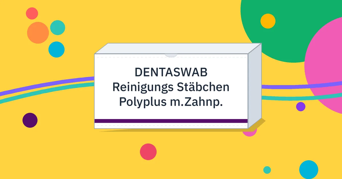 Symbolbild: Packung mit der Aufschrift DENTASWAB Reinigungs Stäbchen Polyplus m.Zahnp. (PZN 06801008) – Verfügbarkeit und Bezug in Apotheken in Frankfurt am Main