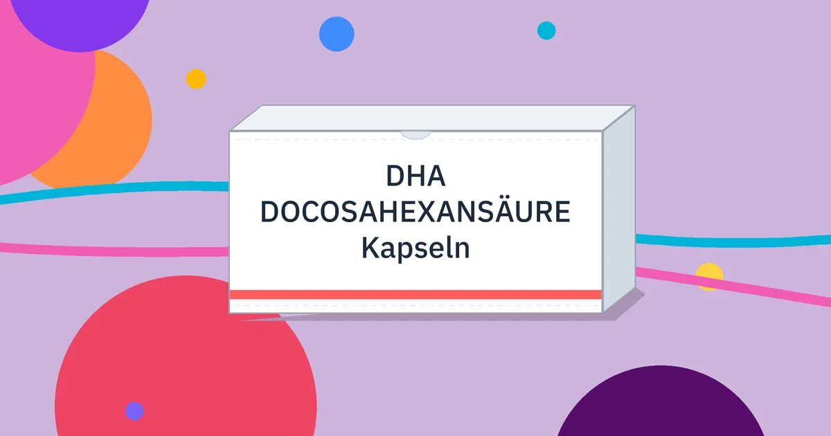 Symbolbild: Packung mit der Aufschrift DHA DOCOSAHEXANSÄURE Kapseln (PZN 10340197) – Verfügbarkeit und Bezug in Apotheken in Frankfurt am Main