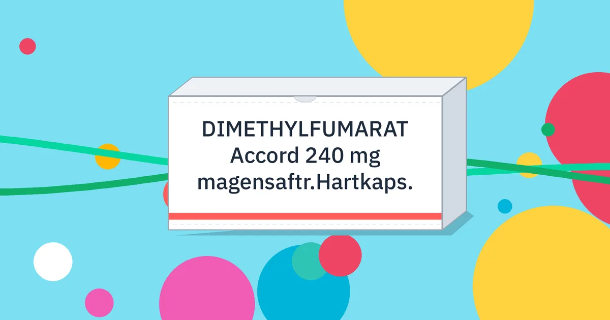 Symbolbild: Packung mit der Aufschrift DIMETHYLFUMARAT Accord 240 mg magensaftr.Hartkaps. (PZN 18369059) – Verfügbarkeit und Bezug in Apotheken in Frankfurt am Main