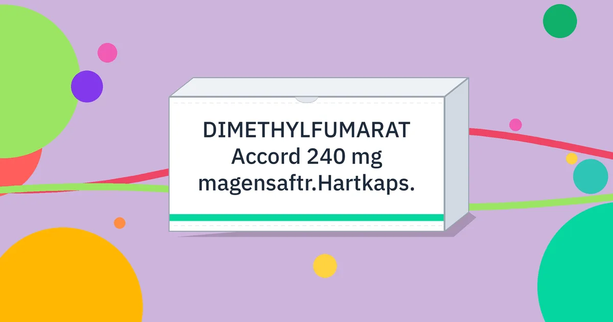Symbolbild: Packung mit der Aufschrift DIMETHYLFUMARAT Accord 240 mg magensaftr.Hartkaps. (PZN 18369042) – Verfügbarkeit und Bezug in Apotheken in Frankfurt am Main