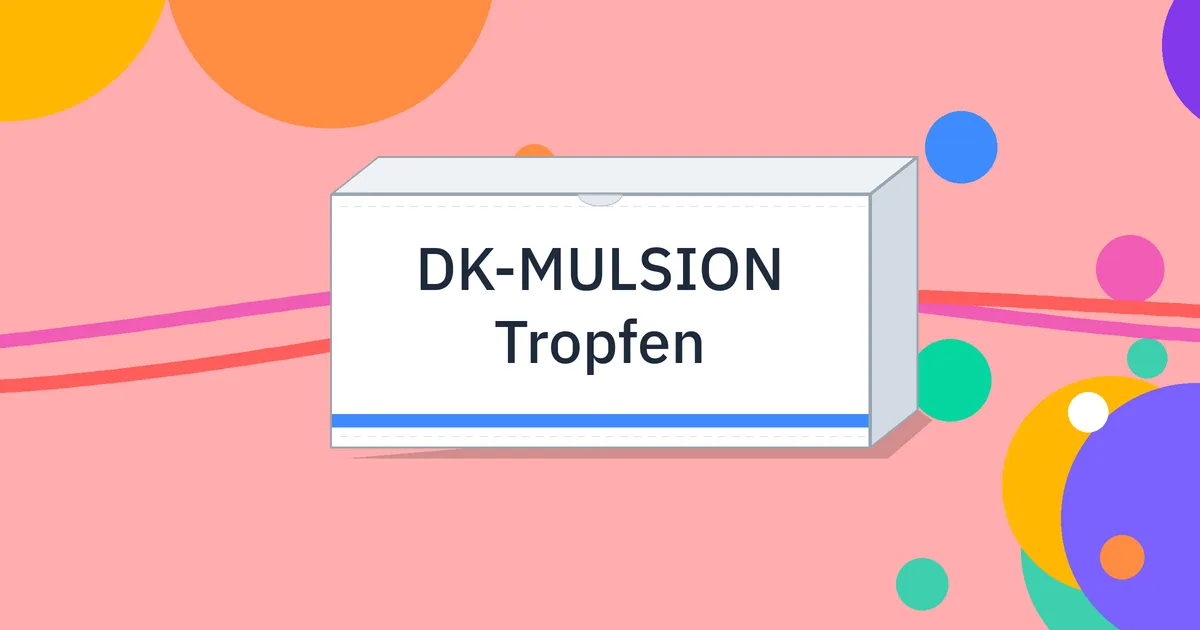 Symbolbild: Packung mit der Aufschrift DK-MULSION Tropfen (PZN 18243424) – Verfügbarkeit und Bezug in Apotheken in Frankfurt am Main