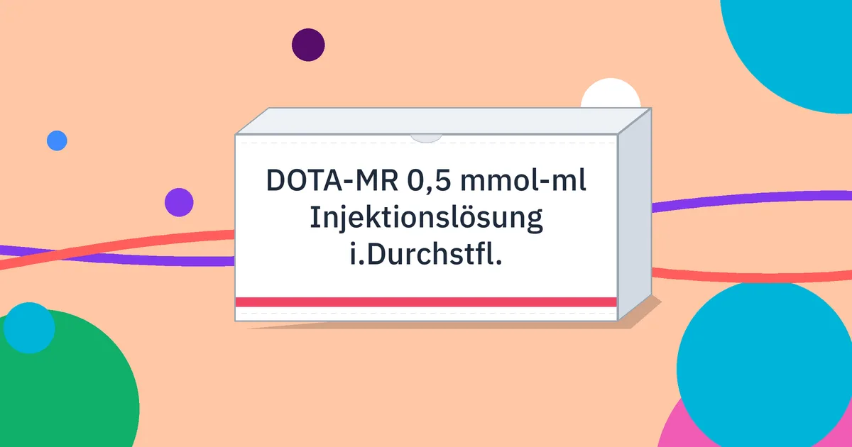 Symbolbild: Packung mit der Aufschrift DOTA-MR 0,5 mmol-ml Injektionslösung i.Durchstfl. (PZN 13354159) – Verfügbarkeit und Bezug in Apotheken in Frankfurt am Main