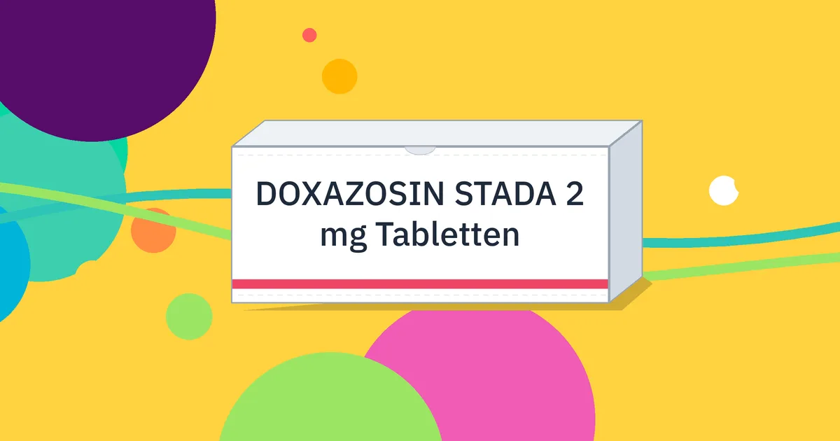 Symbolbild: Packung mit der Aufschrift DOXAZOSIN STADA 2 mg Tabletten (PZN 00192011) – Verfügbarkeit und Bezug in Apotheken in Frankfurt am Main