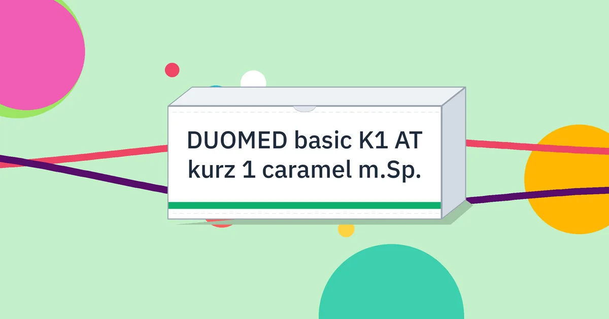 Symbolbild: Packung mit der Aufschrift DUOMED basic K1 AT kurz 1 caramel m.Sp. (PZN 20902905) – Verfügbarkeit und Bezug in Apotheken in Frankfurt am Main
