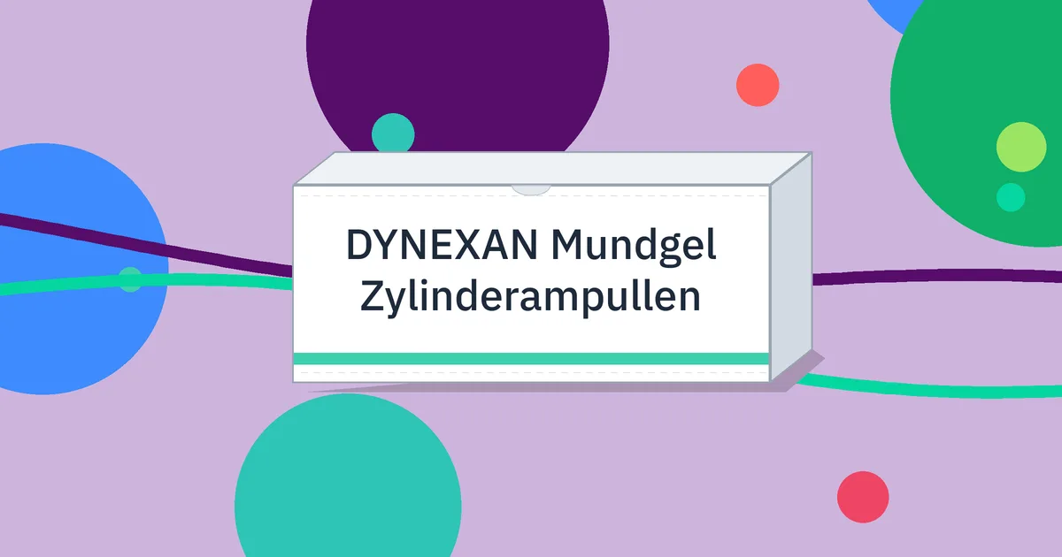 Symbolbild: Packung mit der Aufschrift DYNEXAN Mundgel Zylinderampullen (PZN 11559816) – Verfügbarkeit und Bezug in Apotheken in Frankfurt am Main