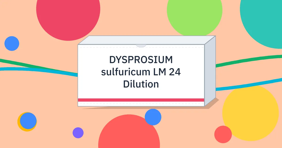 Symbolbild: Packung mit der Aufschrift DYSPROSIUM sulfuricum LM 24 Dilution (PZN 13468087) – Verfügbarkeit und Bezug in Apotheken in Frankfurt am Main