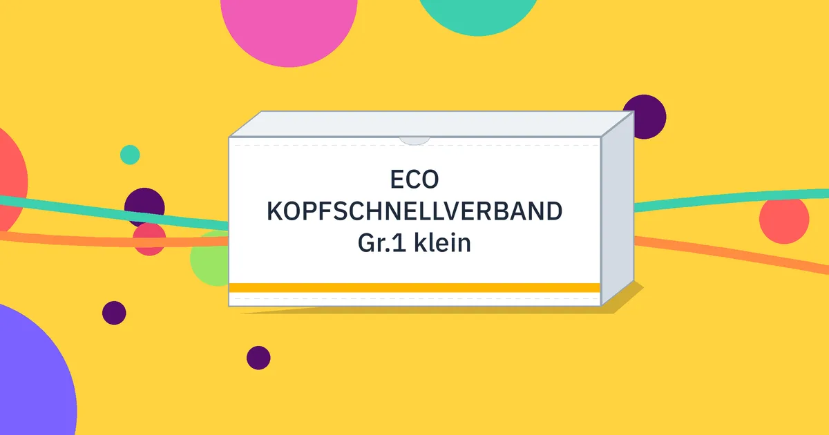 Symbolbild: Packung mit der Aufschrift ECO KOPFSCHNELLVERBAND Gr.1 klein (PZN 10395910) – Verfügbarkeit und Bezug in Apotheken in Frankfurt am Main