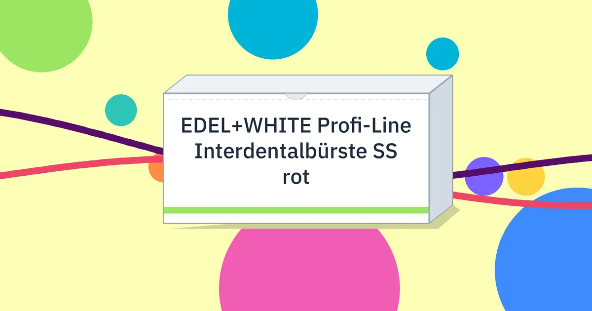 Symbolbild: Packung mit der Aufschrift EDEL+WHITE Profi-Line Interdentalbürste SS rot (PZN 17180584) – Verfügbarkeit und Bezug in Apotheken in Frankfurt am Main