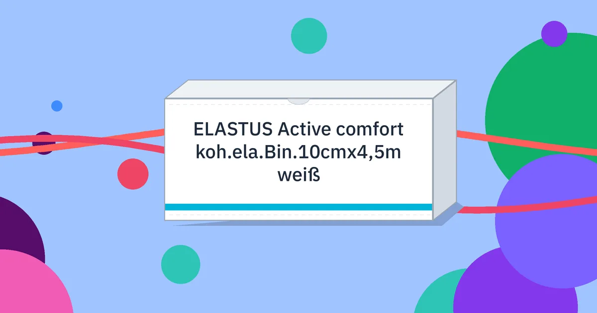Symbolbild: Packung mit der Aufschrift ELASTUS Active comfort koh.ela.Bin.10cmx4,5m weiß (PZN 18489467) – Verfügbarkeit und Bezug in Apotheken in Frankfurt am Main