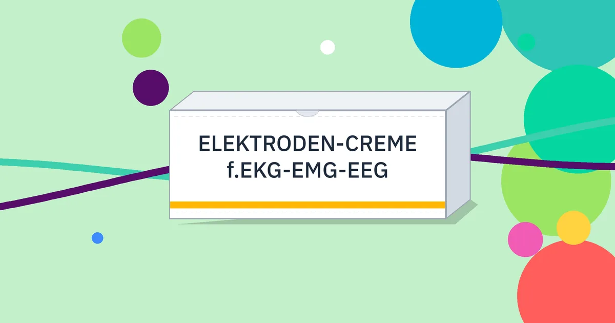 Symbolbild: Packung mit der Aufschrift ELEKTRODEN-CREME f.EKG-EMG-EEG (PZN 05452149) – Verfügbarkeit und Bezug in Apotheken in Frankfurt am Main