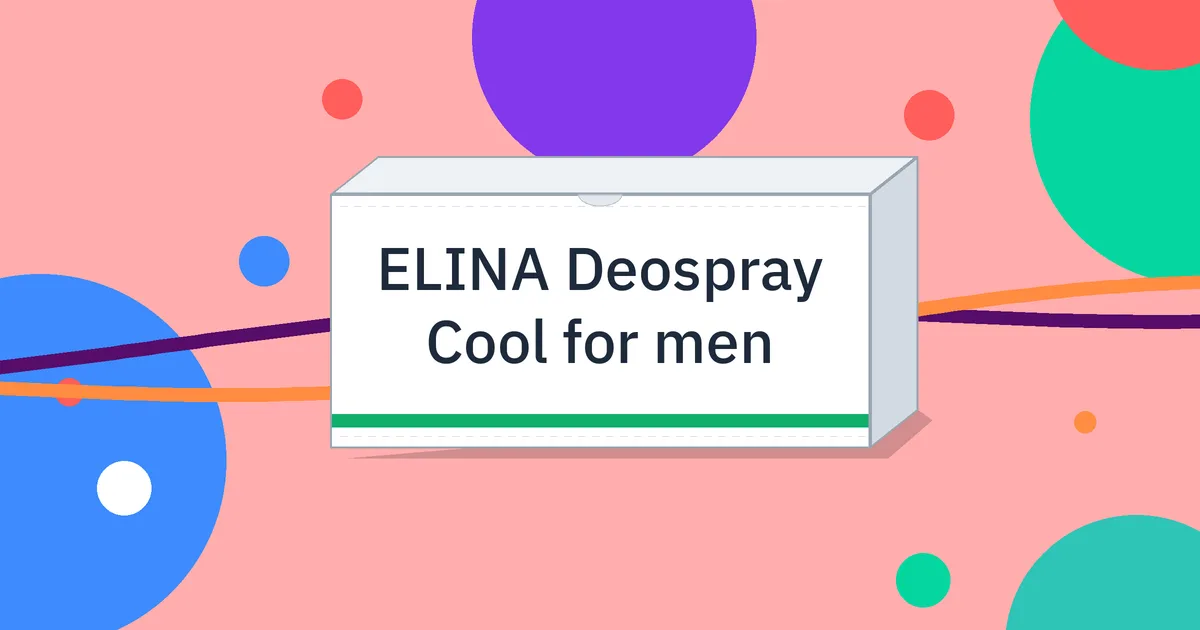 Symbolbild: Packung mit der Aufschrift ELINA Deospray Cool for men (PZN 10779007) – Verfügbarkeit und Bezug in Apotheken in Frankfurt am Main
