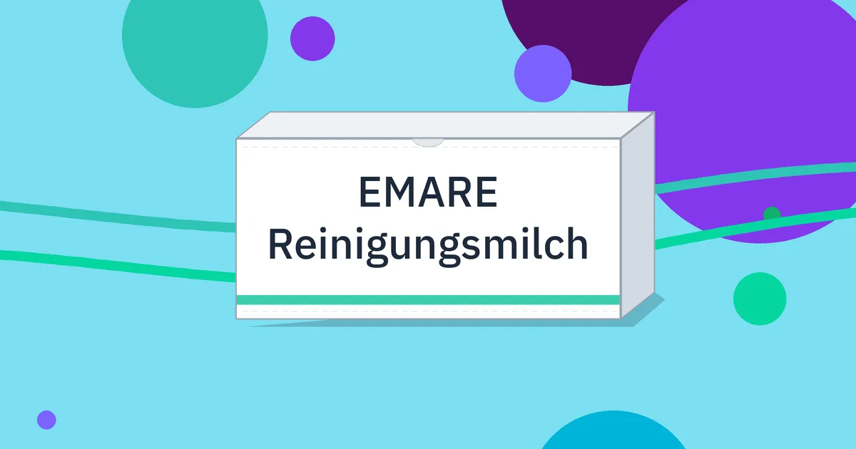 Symbolbild: Packung mit der Aufschrift EMARE Reinigungsmilch (PZN 09335883) – Verfügbarkeit und Bezug in Apotheken in Frankfurt am Main