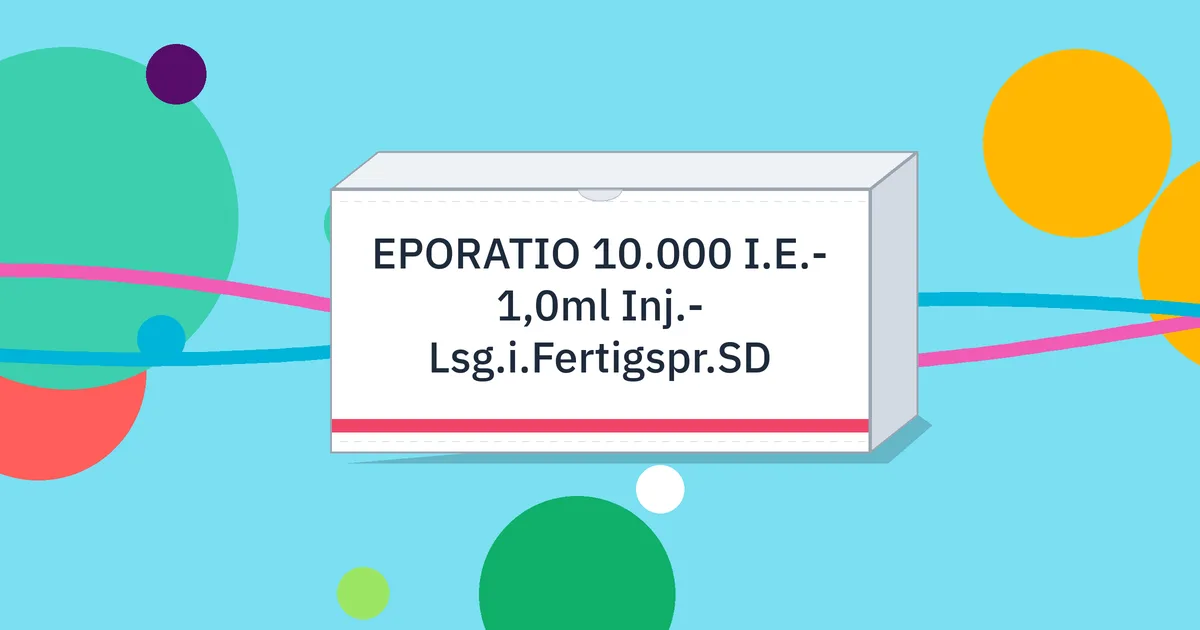 Symbolbild: Packung mit der Aufschrift EPORATIO 10.000 I.E.-1,0ml Inj.-Lsg.i.Fertigspr.SD (PZN 12411783) – Verfügbarkeit und Bezug in Apotheken in Frankfurt am Main