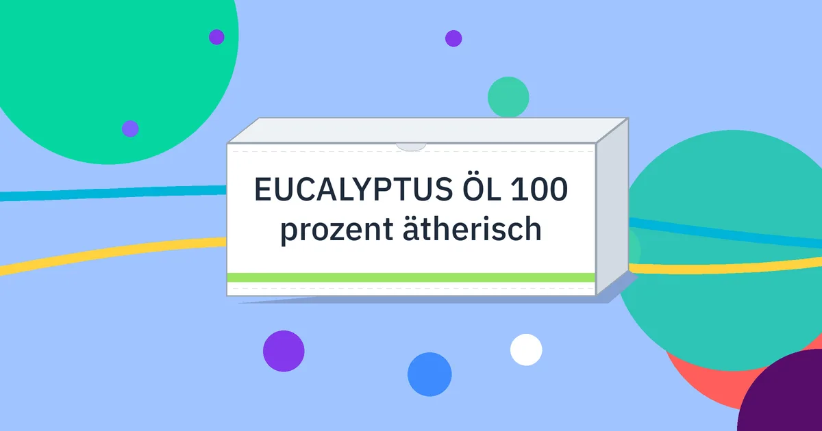 Symbolbild: Packung mit der Aufschrift EUCALYPTUS ÖL 100 prozent ätherisch (PZN 07204421) – Verfügbarkeit und Bezug in Apotheken in Frankfurt am Main