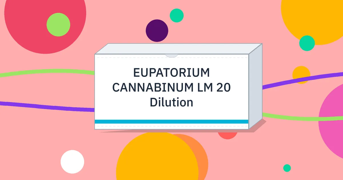Symbolbild: Packung mit der Aufschrift EUPATORIUM CANNABINUM LM 20 Dilution (PZN 12845843) – Verfügbarkeit und Bezug in Apotheken in Frankfurt am Main