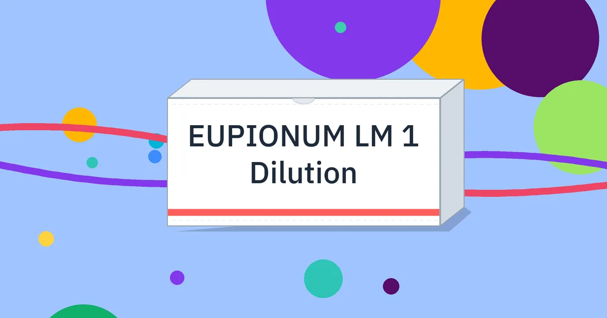 Symbolbild: Packung mit der Aufschrift EUPIONUM LM 1 Dilution (PZN 13483537) – Verfügbarkeit und Bezug in Apotheken in Frankfurt am Main