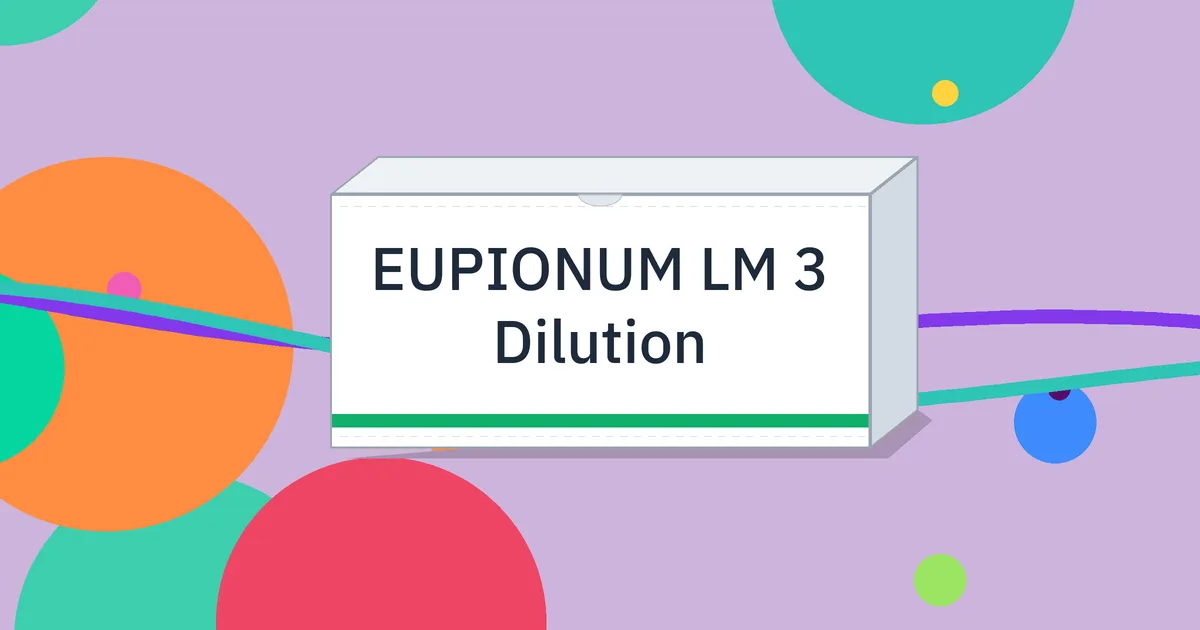 Symbolbild: Packung mit der Aufschrift EUPIONUM LM 3 Dilution (PZN 13483566) – Verfügbarkeit und Bezug in Apotheken in Frankfurt am Main