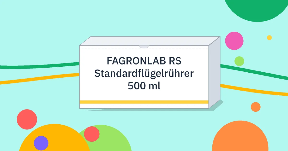 Symbolbild: Packung mit der Aufschrift FAGRONLAB RS Standardflügelrührer 500 ml (PZN 20362403) – Verfügbarkeit und Bezug in Apotheken in Frankfurt am Main