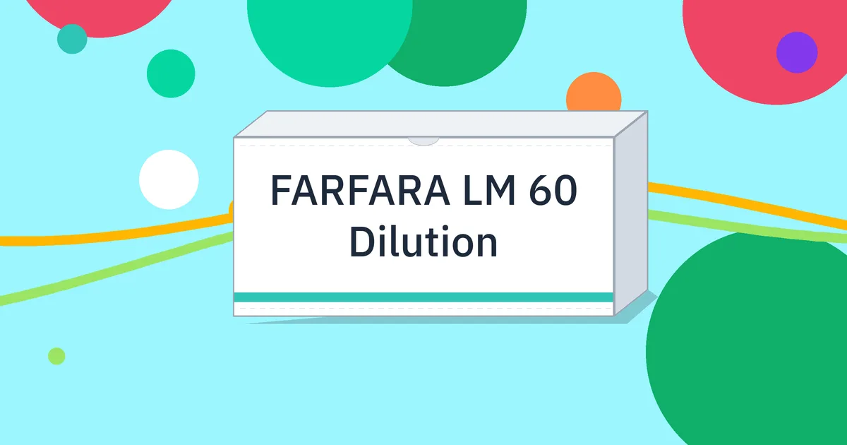 Symbolbild: Packung mit der Aufschrift FARFARA LM 60 Dilution (PZN 13487647) – Verfügbarkeit und Bezug in Apotheken in Frankfurt am Main