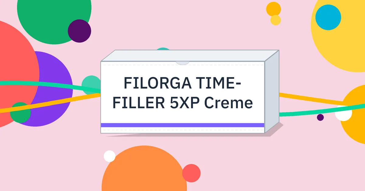 Symbolbild: Packung mit der Aufschrift FILORGA TIME-FILLER 5XP Creme (PZN 18898065) – Verfügbarkeit und Bezug in Apotheken in Frankfurt am Main