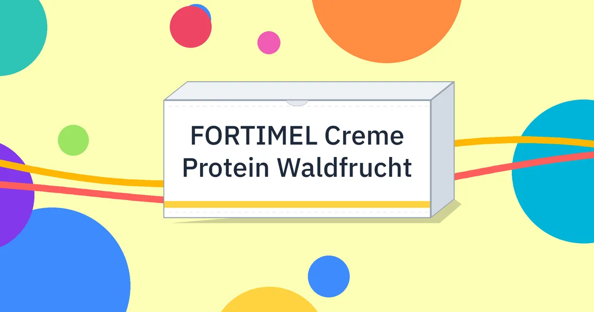Symbolbild: Packung mit der Aufschrift FORTIMEL Creme Protein Waldfrucht (PZN 20055115) – Verfügbarkeit und Bezug in Apotheken in Frankfurt am Main