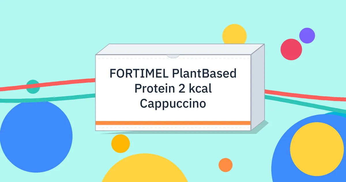 Symbolbild: Packung mit der Aufschrift FORTIMEL PlantBased Protein 2 kcal Cappuccino (PZN 19450220) – Verfügbarkeit und Bezug in Apotheken in Frankfurt am Main