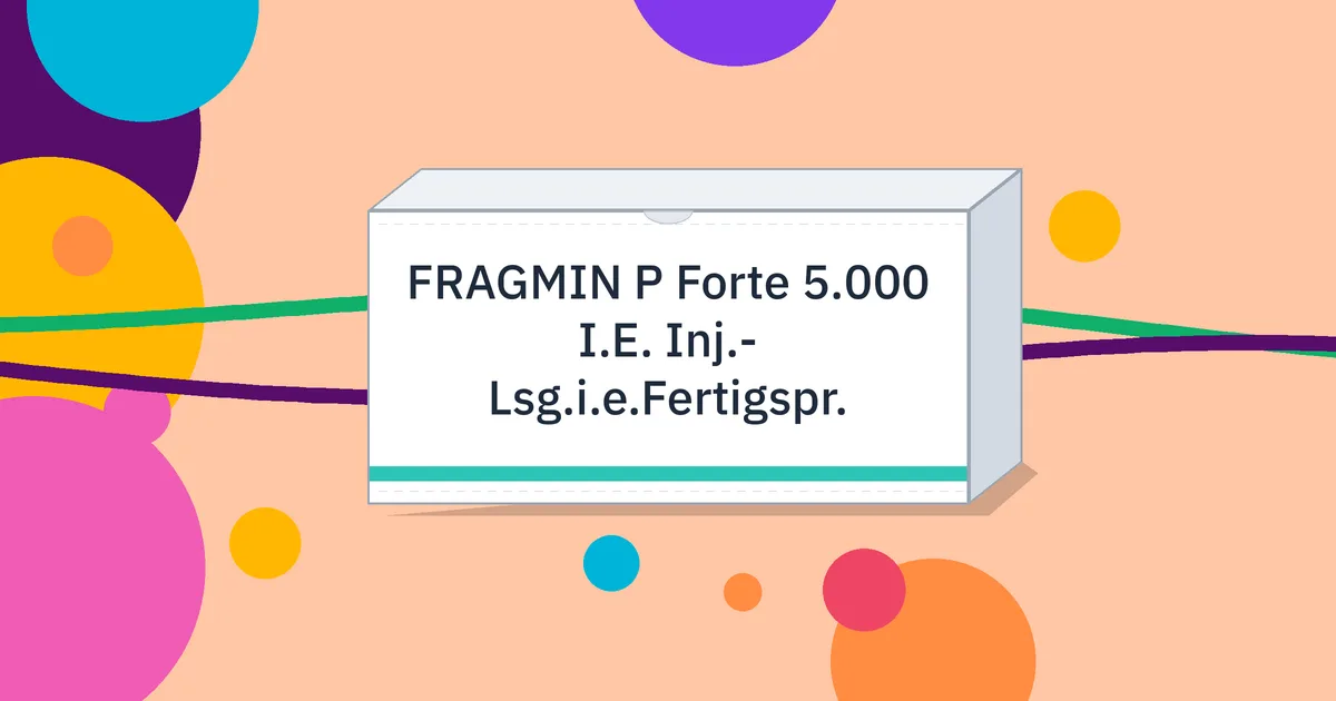 Symbolbild: Packung mit der Aufschrift FRAGMIN P Forte 5.000 I.E. Inj.-Lsg.i.e.Fertigspr. (PZN 13970361) – Verfügbarkeit und Bezug in Apotheken in Frankfurt am Main