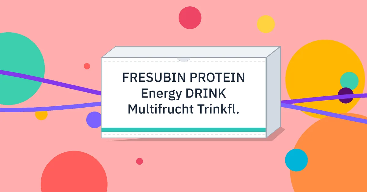 Symbolbild: Packung mit der Aufschrift FRESUBIN PROTEIN Energy DRINK Multifrucht Trinkfl. (PZN 18832652) – Verfügbarkeit und Bezug in Apotheken in Frankfurt am Main