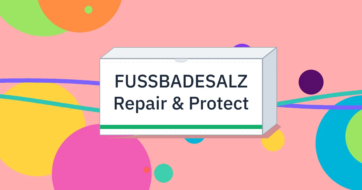 Symbolbild: Packung mit der Aufschrift FUSSBADESALZ Repair & Protect (PZN 12907018) – Verfügbarkeit und Bezug in Apotheken in Frankfurt am Main